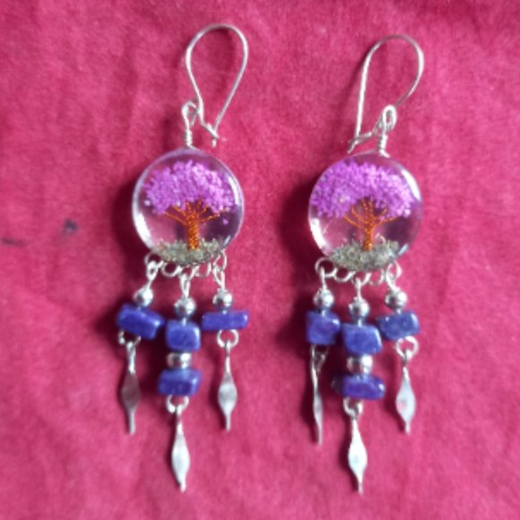 Jewelry | Peruvian Earrings In Stone Painted With Tree Of Life | Poshmark